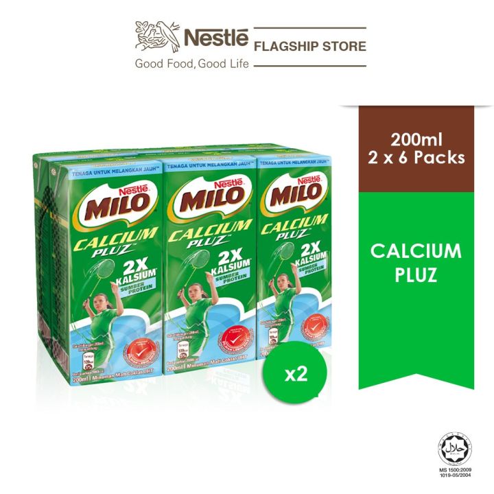 Nestle MILO® Calcium Pluz UHT 6x200ml Cluster Bundle of 2 | Lazada