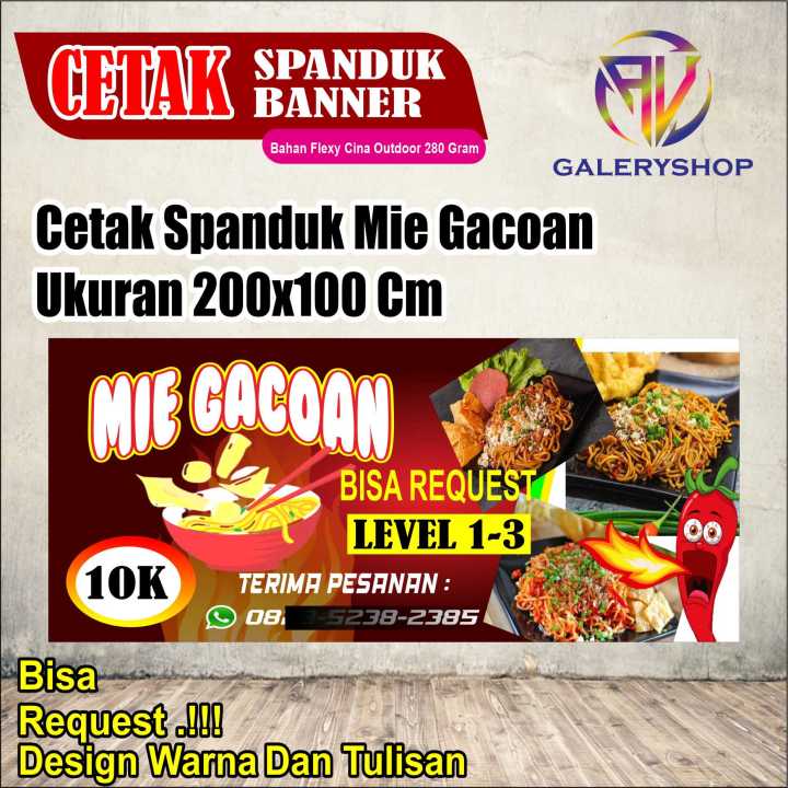 cetak spanduk banner mie gacoan jajajn mie ayam dll. | Lazada Indonesia
