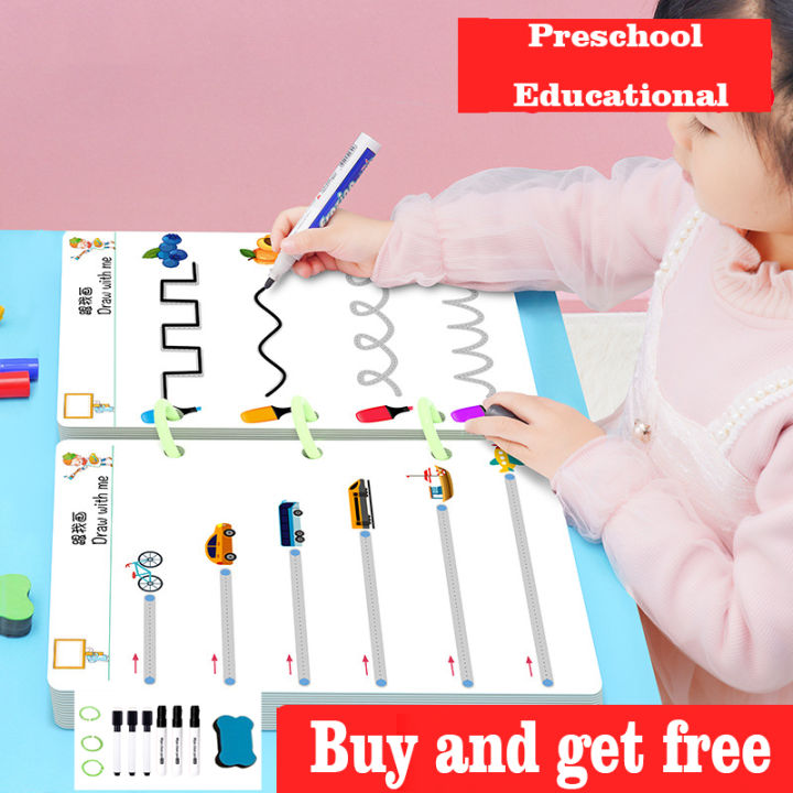 Preschool Educational Toys Magic Tracing Workbook Erasable Pen Logical ...