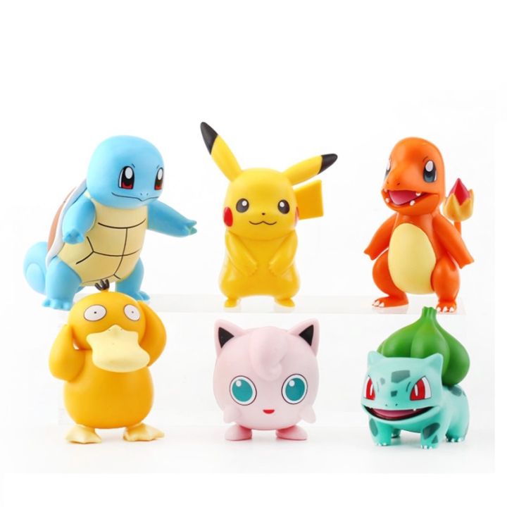 (High Quality) PVC Solid 6 Pcs Set Pikachu Pokemon Cake Deco Cake ...