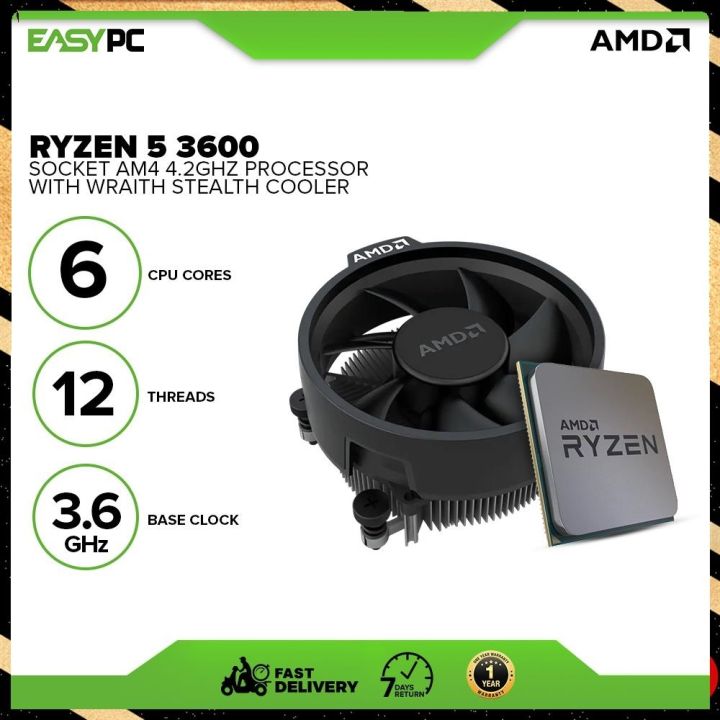 EasyPC AMD Ryzen 5 3600 Socket Am4 4.2ghz Desktop Processor 6 CPU Cores ...