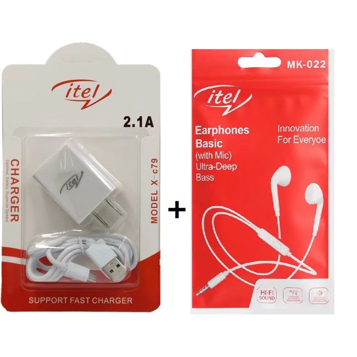 ITEL Fast Charger 2.1A Quick 2in1 Travel For Android Micro Free headset | Lazada PH