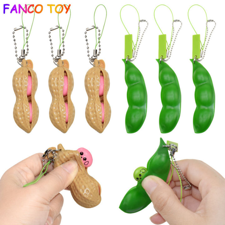 Simple Dimple Toys Popper Cute Peanut Shaped Keychains Push Bubble
