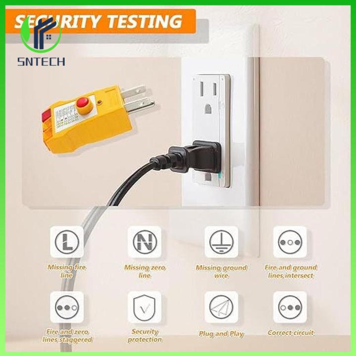 SNTECH GFCI Plug-in Tester for 3 Wire Electrical Outlets with Indicator ...