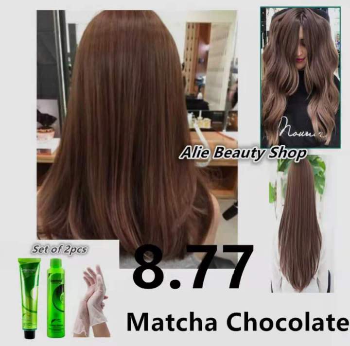 Matcha Chocolate Hair Color with Oxidant（ 8.77 Bremod Permanent Hair ...