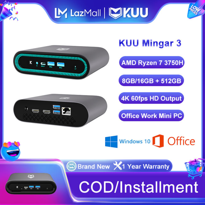 KUU Mini PC Mingar 3 Office AMD Ryzen 7 3750H 8GB/16GB DDR4 RAM 512GB ...