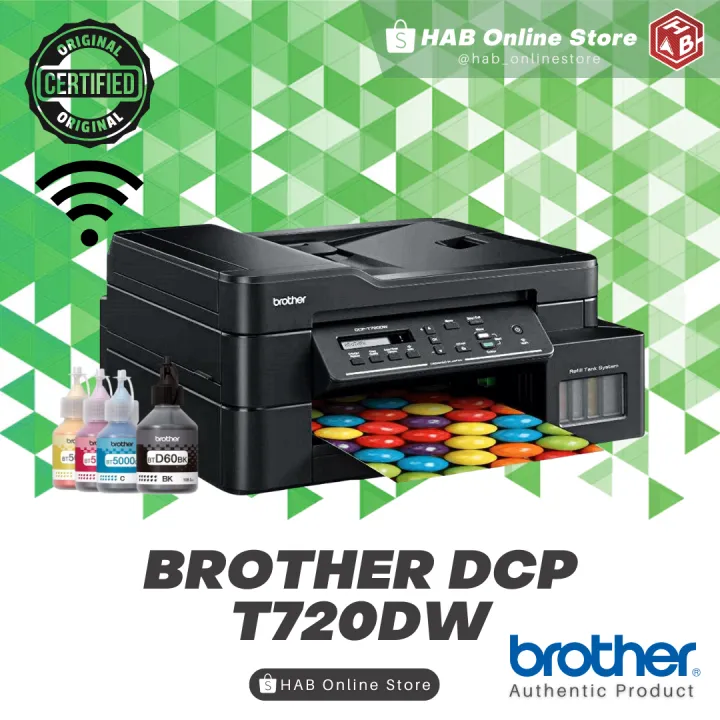 Brother DCP T720dw Ink Tank w/ Original Ink Wireless Wi-Fi Printer ...