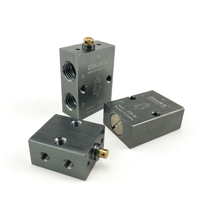 S3B-06 S3B-08 Mechanical Valve S3B-M5 Pneumaitc Air Control Valve 2 Position 3 Way Air Valve 1Pc ...