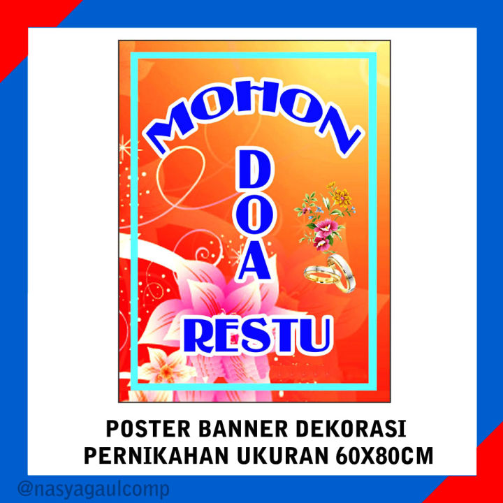 Tulisan Mohon Doa Restu Pernikahan Poster Banner Dekorasi Acara Wedding ...