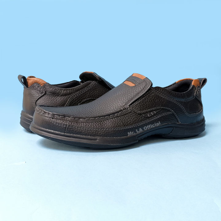 SEPATU SLOP SELOP PRIA SLIP ON KULIT TERBARU SEPATU COWOK SLIDE HITAM ...