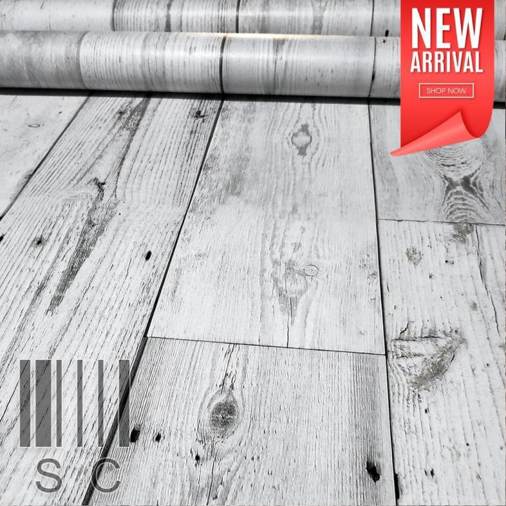 Wall Sticker GRUNGE WOOD SERIES (45CM x 10M) Self Adhesive 3D Water ...