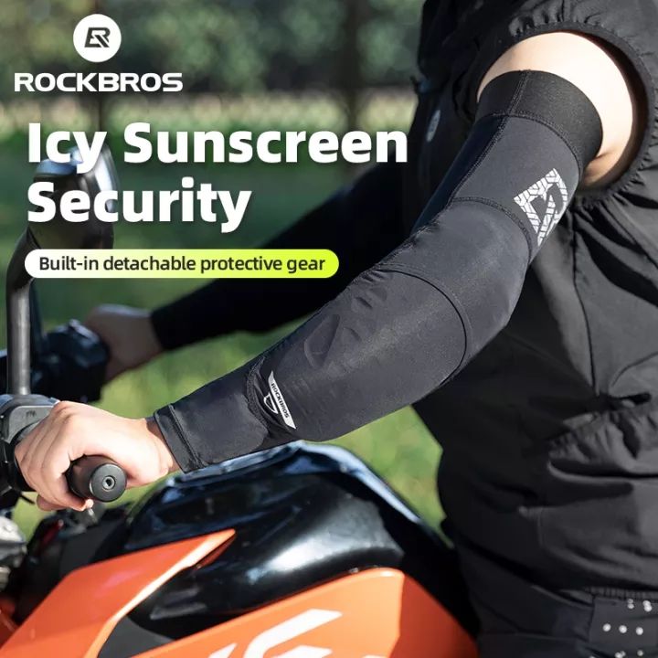ROCKBROS Motorcycle Arm Sleeves Ice Silk Anti-UV UPF 50+ Breathable ...