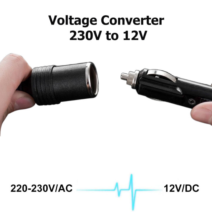 【Limited Time Only】 Car Power Adapter Plug 230v To 12v Voltage ...