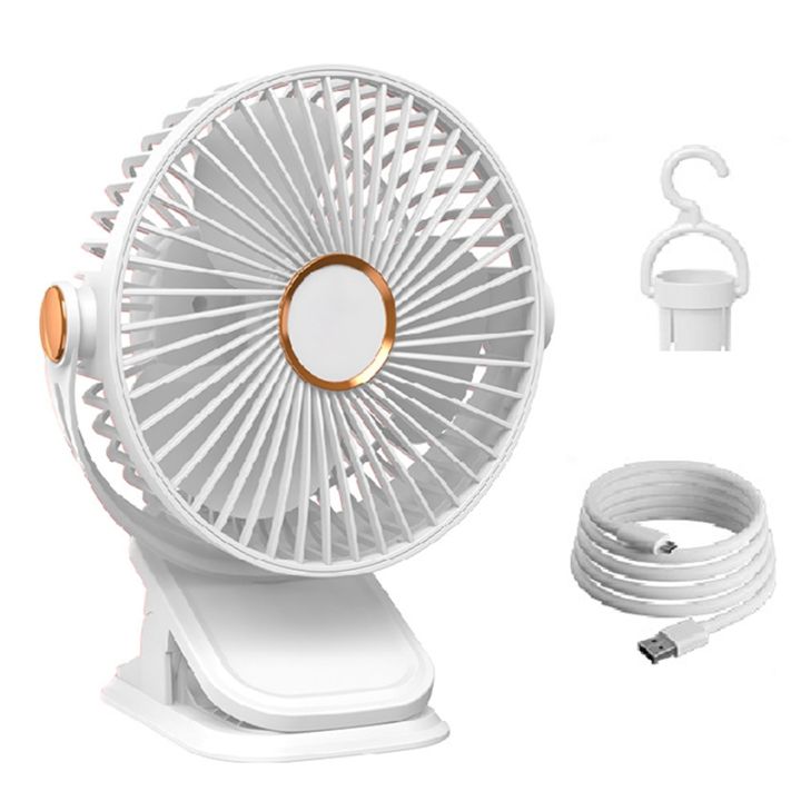 Mini Table Fan Clip on Rechargeable Fan with LED Lights USB Desk Fan 5 ...