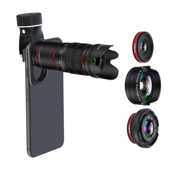 Phone Camera Lens Kit Universal Wide-angle Lens Set 20X Optical Zoom Lens Telescope Telephoto ...