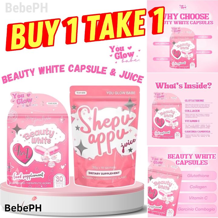 bebe.ph You Glow Babe Beauty White 4 in 1 Glutathione & SHEPU APPU SLIMMING | Lazada PH