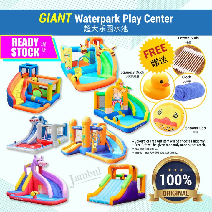 Giant Water Slide Children Play Center Trampoline Swimming Pool ...
