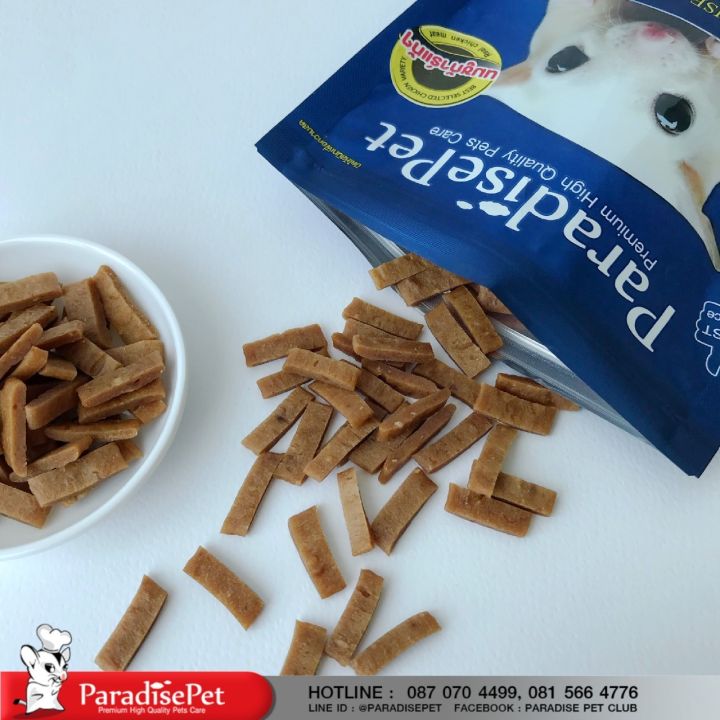 PARADISE Stick Hokkaido Milk 50g. สติ๊กรสโกเบสเต็ก ผลิตจากเนื้อปลาและอกไก่ อร่อยได้ประโยชน์ช่วย ...