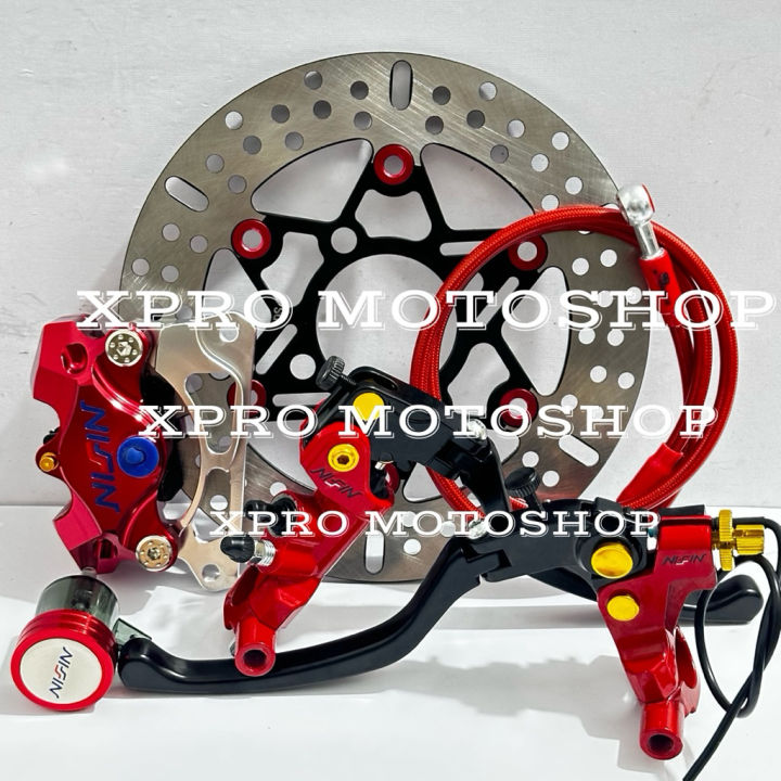PAKETAN MASTER REM + KALIPER 2 PISTON + CAKRAM DEPAN 220MM + SELANG REM ...