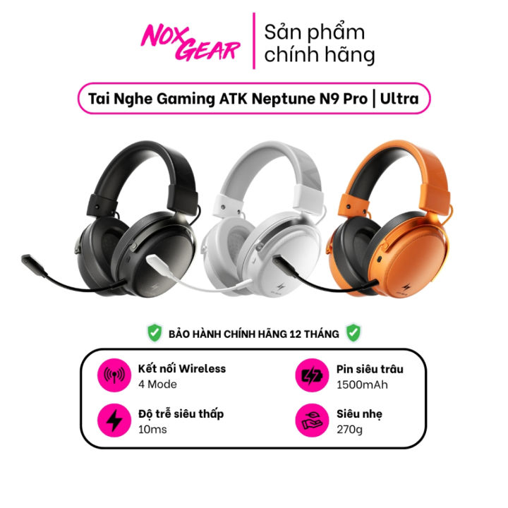 [GIAO NGAY] Tai Nghe Gaming ATK N9 Pro | N9 Ultra Wireless 4 Mode ...