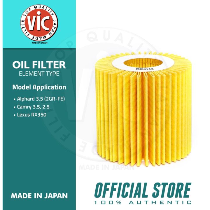 COD VIC Oil Filter Element Type O-120 for Toyota Alphard 3.5 (2GR-FE ...