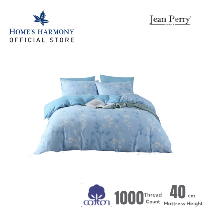 Jean Perry Antaly 1000TC Fitted/Quilt Cover Set (100% Combed Cotton ...