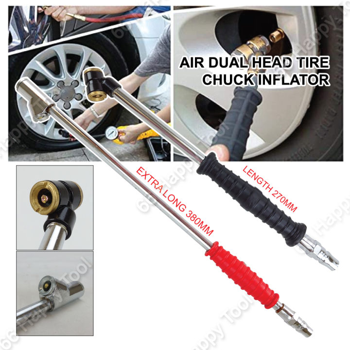Long Reach 270mm Air Dual Head Tire Chuck Inflator Tire Air Pump Valve ...