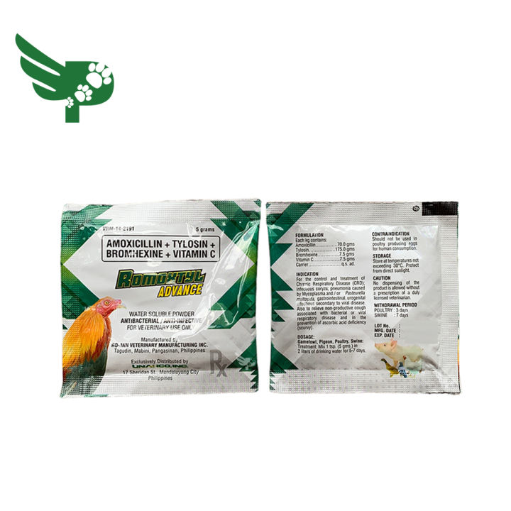 Romoxtyl Advance 5g - sold per 12 sachets - Unahco - Pigeon, Chicken ...