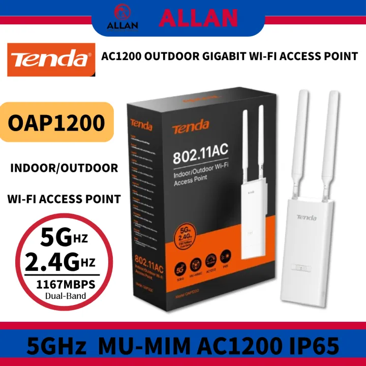 Tenda AC1200 Dual-Band Gigabit Outdoor Wi-Fi Access Point OAP1200 ...