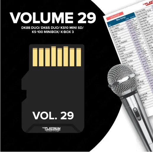Platinum Karaoke Volume 29 SD Card for KS100 Mini Box/KS10 Mini SD/DK88 Duo / DK65 / KBOX 3 ...