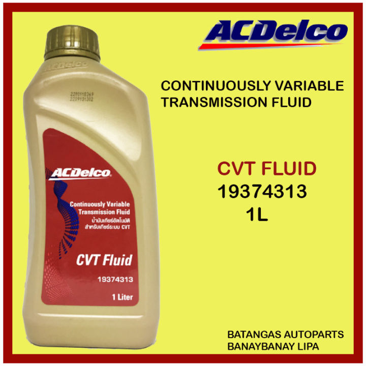 AC DELCO CVT FLUID CONTINUOUSLY VARIABLE TRANSMISSION FLUID 1LITER ...