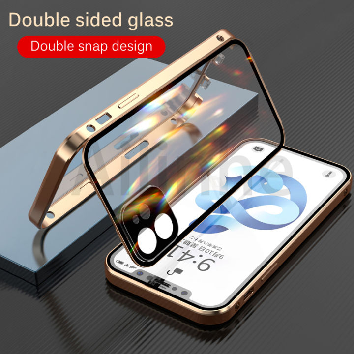 Double-sided HD Glass Cover For iPhone 11 12 13 Pro Max 12 mini XS Max ...
