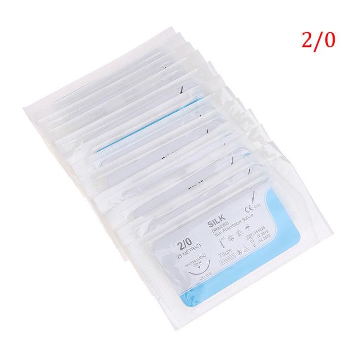 [Green Cindy] 12PCS Dental Surgical Needle Silk Medical Thread Suture ...
