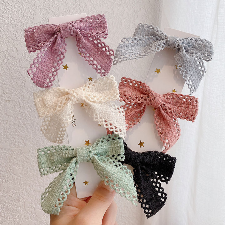 🎀Ready Stock🎀Korean Style Ins Girls Lace Ribbon Hair Clips Hair Pins🧸网红 ...
