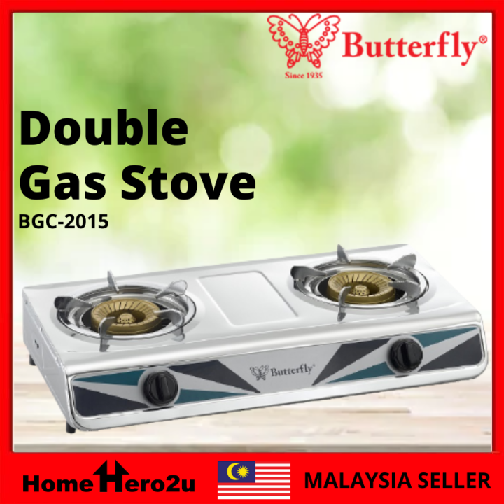 Butterfly BGC-2015 Cooker 2 Burner Gas Stove Stainless Steel with SIRIM ...