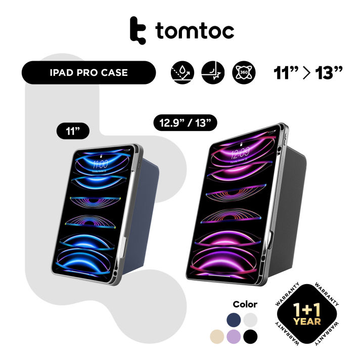 tomtoc B50 iPad Pro Case Trifold Vertical 11 Inch & 12.9 Inch iPad Case ...