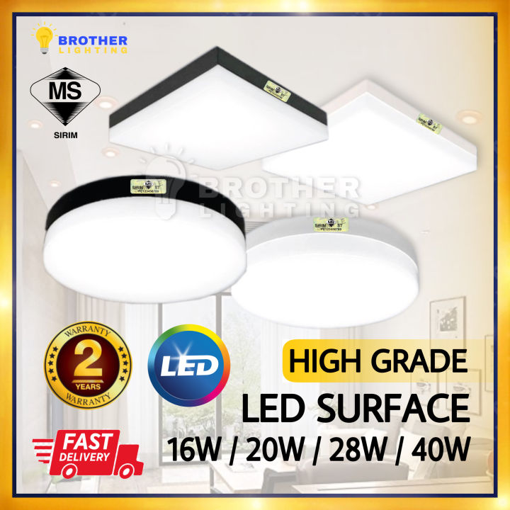 LED Borderless Surface Downlight 16W 20W 28W 40W Lampu Siling Round ...