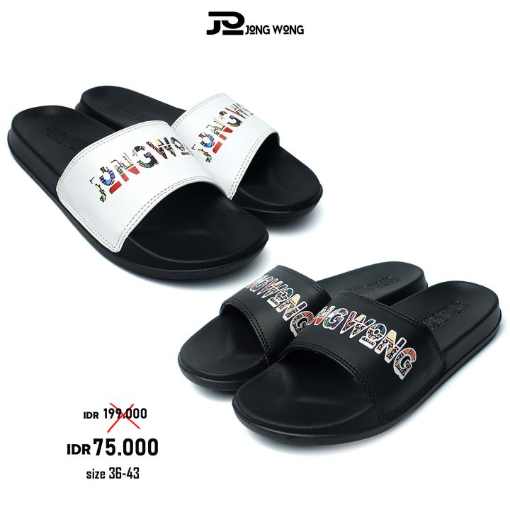 Jong Wong Official - Aksara Sandal Selop Pria wanita Unisex Slip On ...