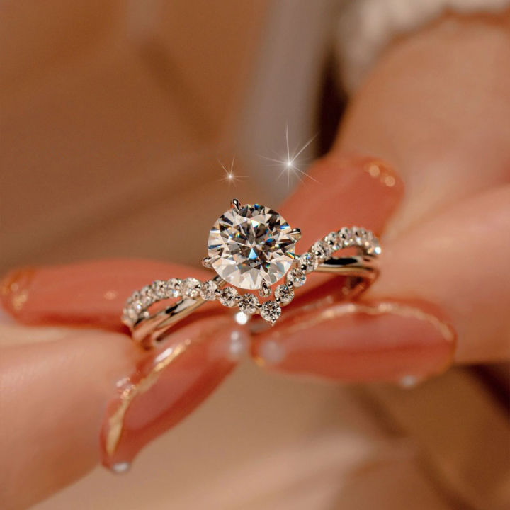 Engagement Ring for Women,zircon Promise Ring,Simulated Diamond Accent ...