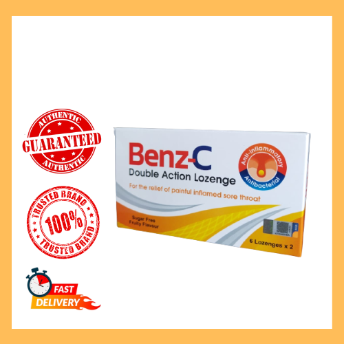 BENZ-C DOUBLE ACTION LOZENGE 6x2 (12 lozenges) 1 Box | Lazada