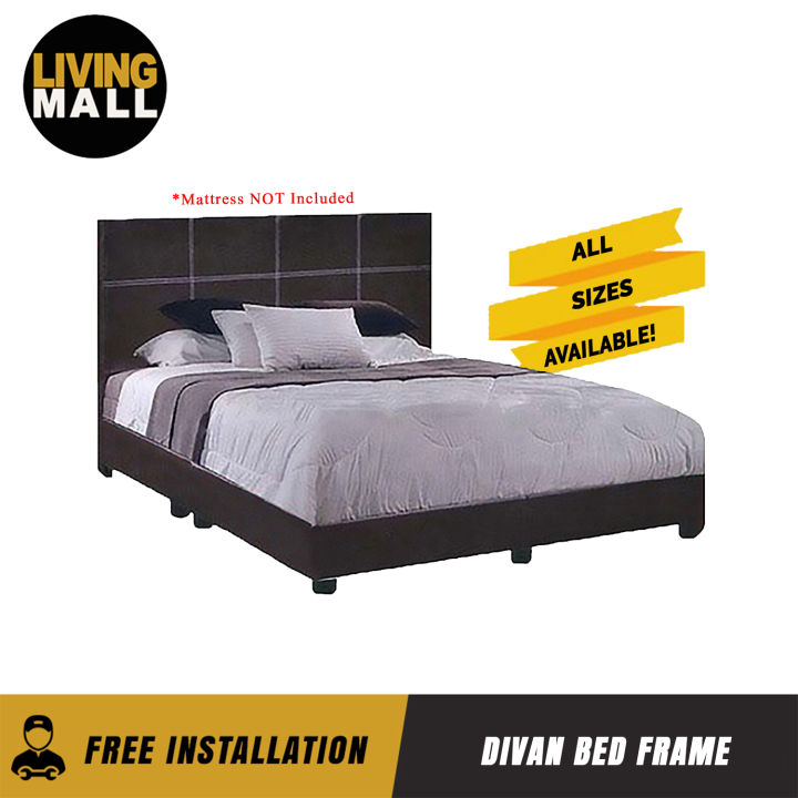 Living Mall Faux Leather/Fabric Divan Bed Frame w/ Pet-Friendly Option ...