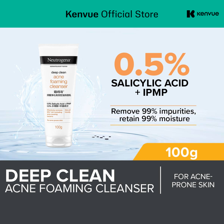 Neutrogena Deep Clean Acne Foam Cleanser 100g | Lazada