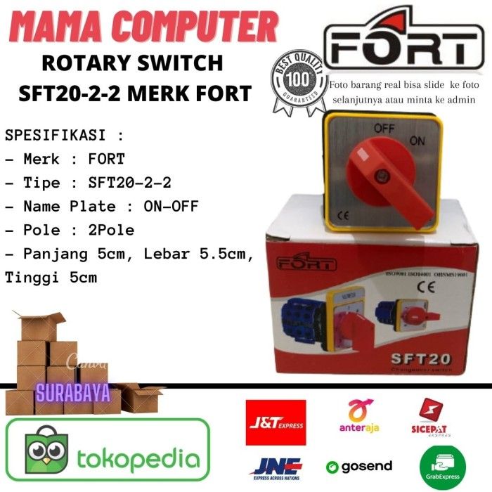 Terbaru ROTARY SWITCH SFT20-2-2 SA16 ON-OFF 2P MERK FORT SELECTOR ...