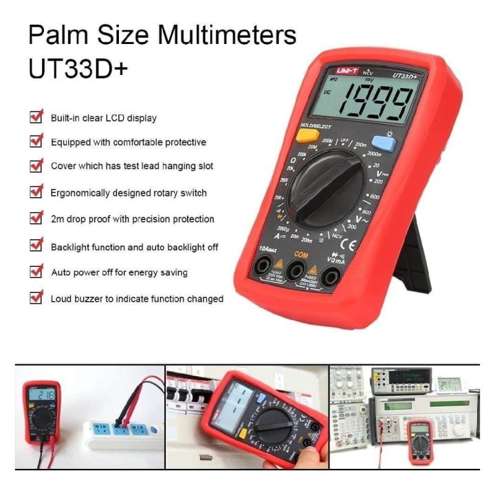 UNI-T UT33D+ Palm Size Digital Multimeter | Lazada