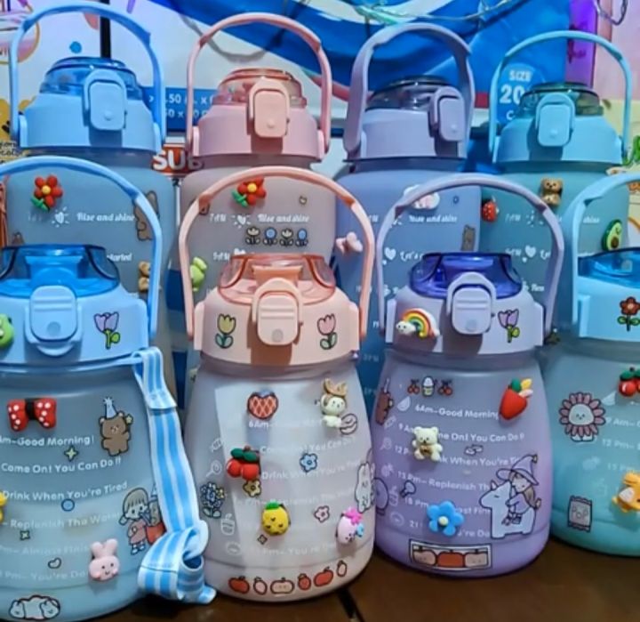 BOTOL MINUM VIRAL MINI 1.3 LITER PLUS TALI DAN STIKER 2D 3D / BOTOL ...