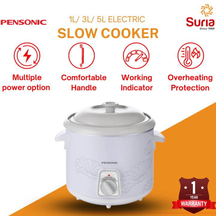 Pensonic 1L 3L 5L Electric Slow Cooker Periuk Perlahan 慢炖锅 (PSC-101/PSC ...