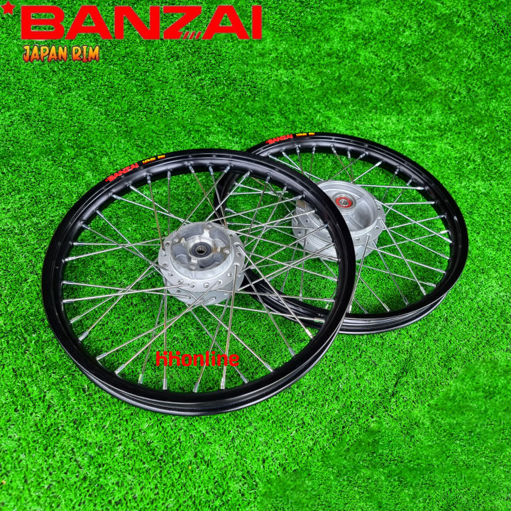 ชุดล้อพร้อมใส่ Banzai ชุดล้อบันไซดำ 1.4 BANZAI ขอบเรียบ ดุมเดิม พร้อม ...
