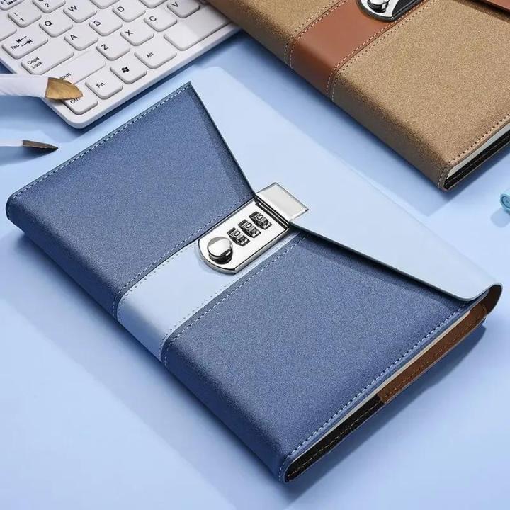 200 Pages A5 Password Notebook Secret Diary with Lock PU Cute Notebook ...