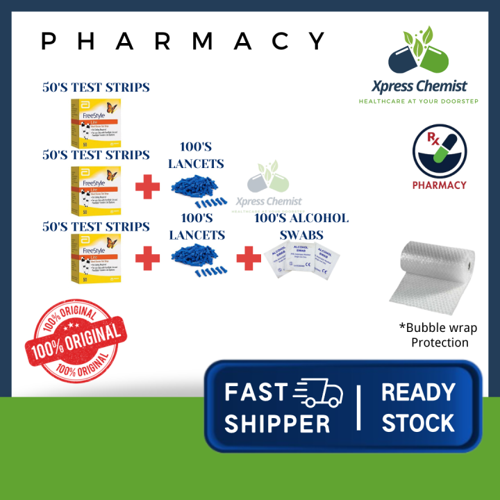 ABBOTT FREESTYLE LITE TEST STRIPS 50'S ( WITH OR WITHOUT LANCETS ...