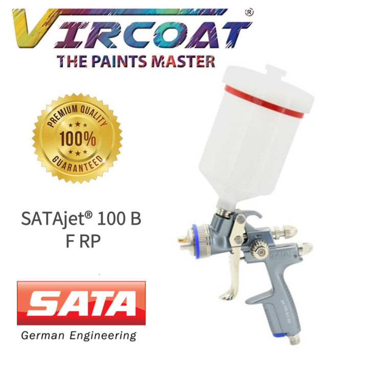 SATAjet® 100 B F RP Professional Spray Gun with 0.6L QCC reusable plastic gravity flow cup/ Sata ...